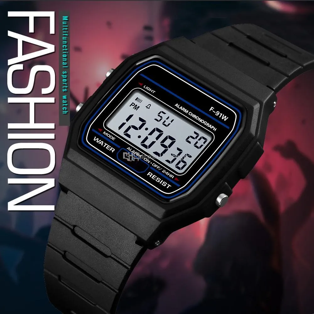 Luxury Man Watch Silicone Led Watches Alarm F 91W Digital Clock F91W Student Fashion Wristwatch For Gift From 1 17 DHgate