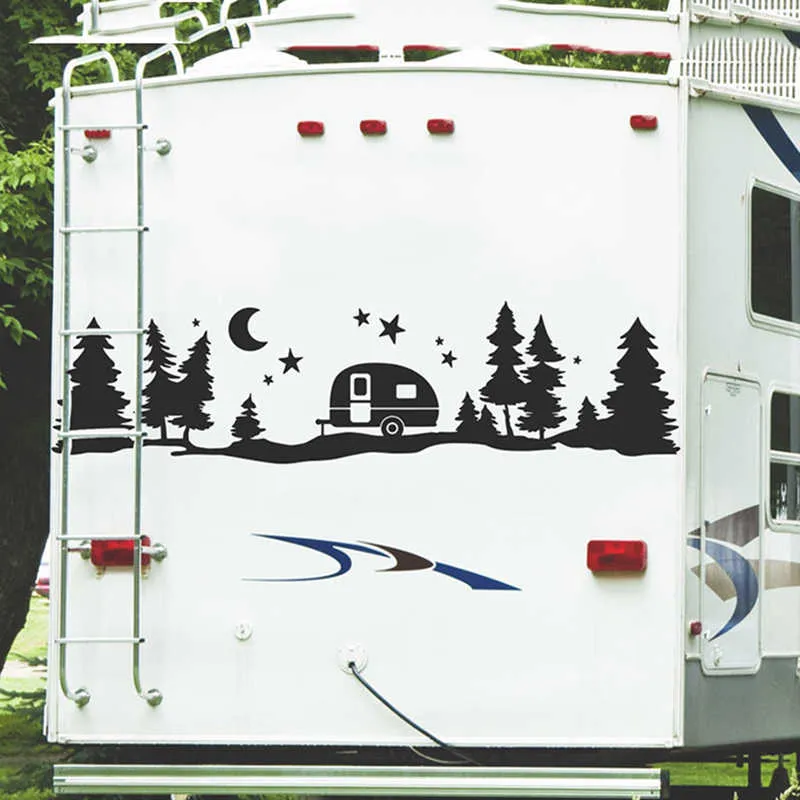 Vinyl Mural Decals For Rvs Wolf In Treeline Vinyl Decal RV Graphics