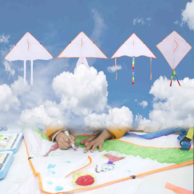 DHgate.com:Colorful DIY Painting Flying Foldable Beach Kite Set for ...