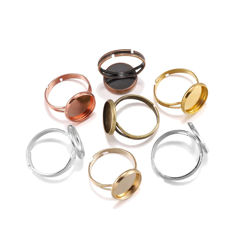 Adjustable Ring Base for DIY Jewelry Making - 12mm Cabochon Settings ...