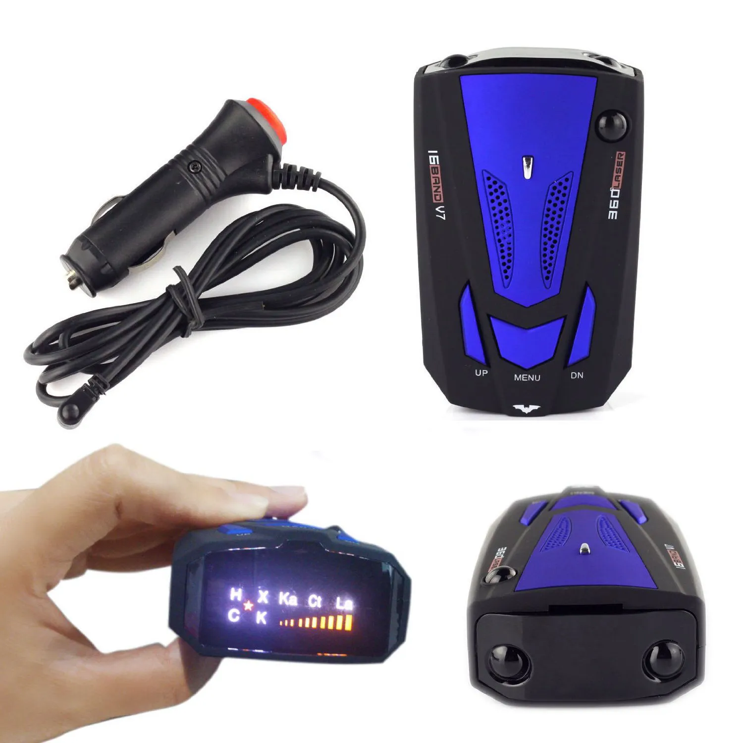 Car Radar Detector Tool with 360 Degree Detection 16 Band LED Display ...