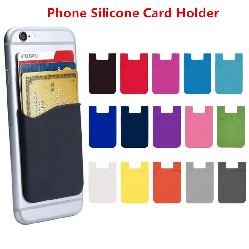 Adhesive Credit Card Holder For Phone Silicone Stick On Wallet Sleeve ...