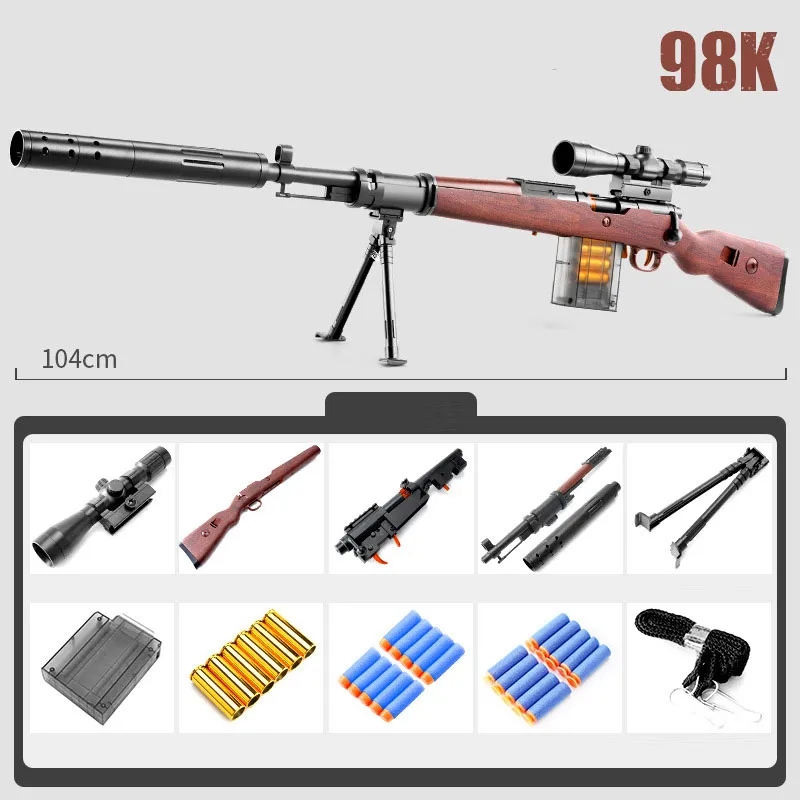 ₩48,016에서 AWM M24 98K 장난감 건 쉘 던지기 소프트 총알 저격수 소총 공압 블래스터 권총을위한 어린이 성인 코스프레 소품 CS 싸움 | DHgate
