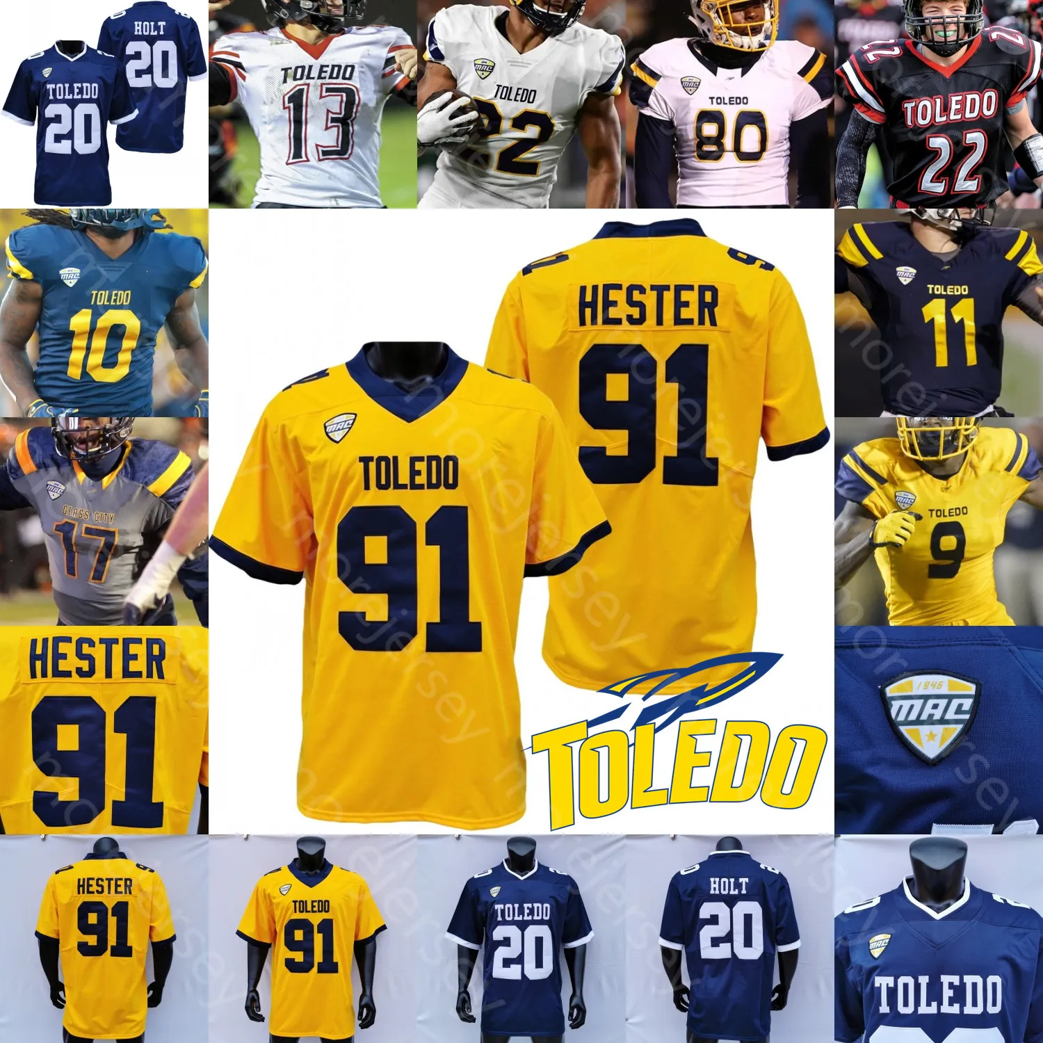 Toledo Football Jersey NCAA College Finn, Boone, Turner, Gant, Johnson ...