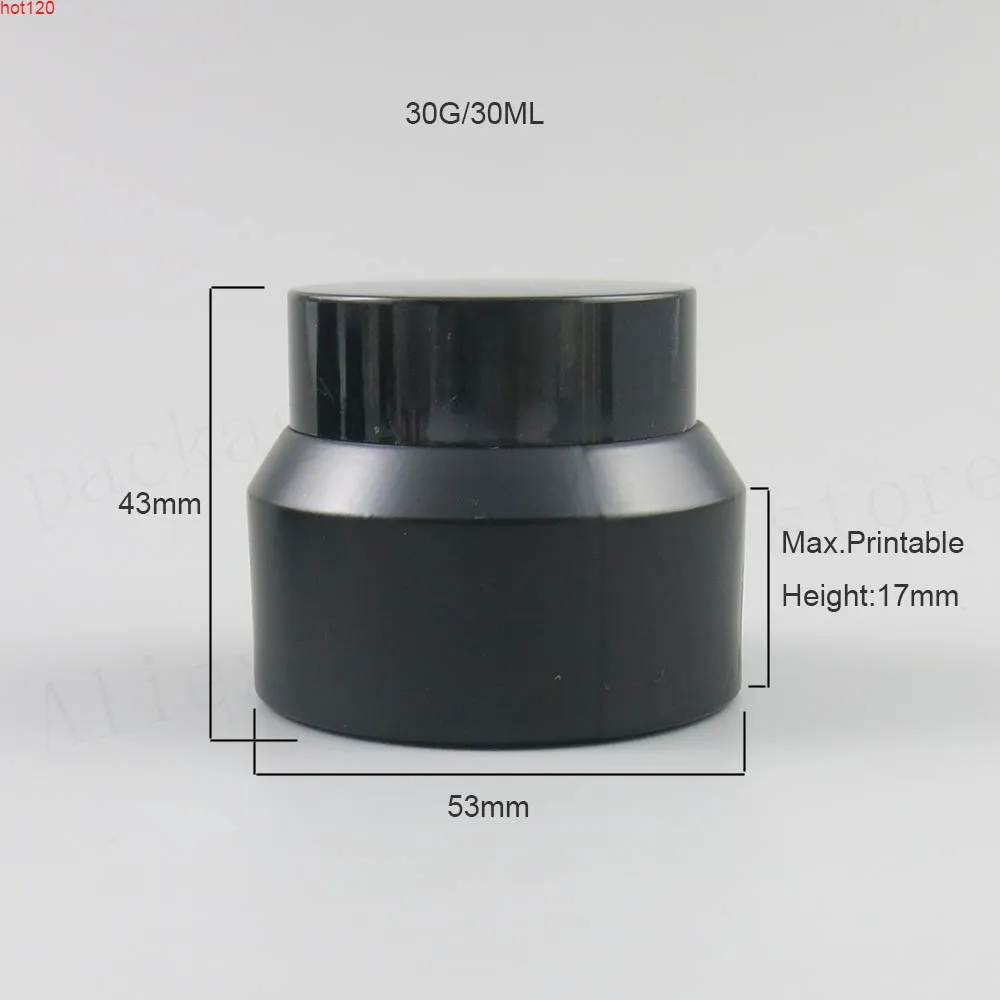 New Design 200 X 15G 30G 50G Frost Cream Glass Jar With Black Lids White Seal Container Cosmetic ...