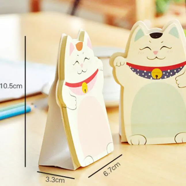 Wholesale Kawaii Lucky Cat Design Notepad Memo Pad With Sticky Sticky ...