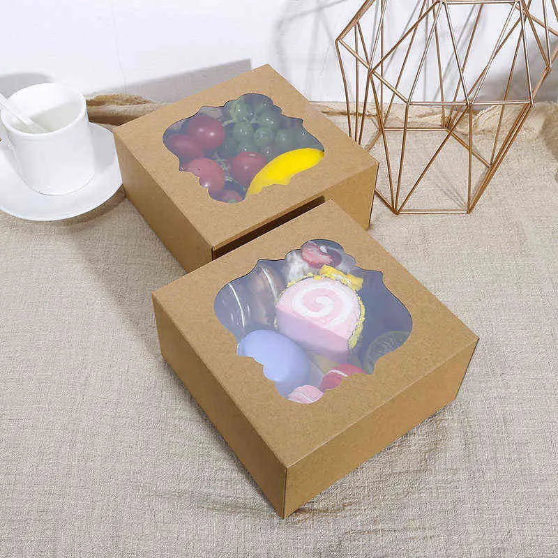 Kraft Paper Bakery Boxes 12 White Cookie Pies Boxes W/ Windows For Food ...