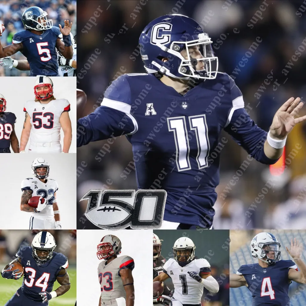UConn Huskies Football Jersey Robert Burns Cameron Hairston Jahkai Gill ...