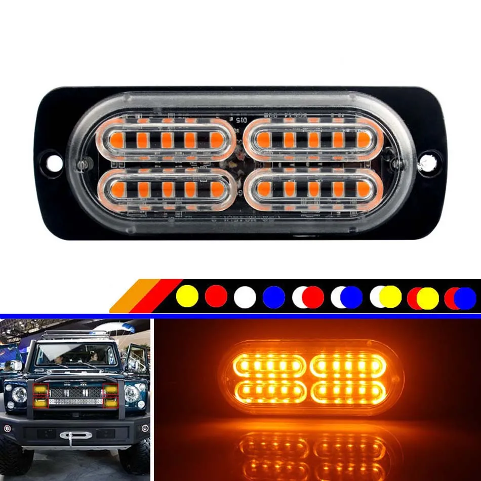 20 LED Emergency Strobe Lights For Trucks, Cars, And Firemen Flashing ...