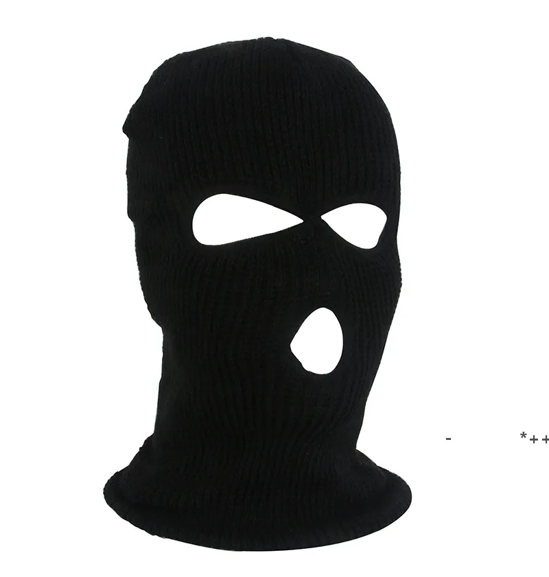 Knit 3-Hole Ski Mask Balaclava - Windproof Winter Face Cover ...