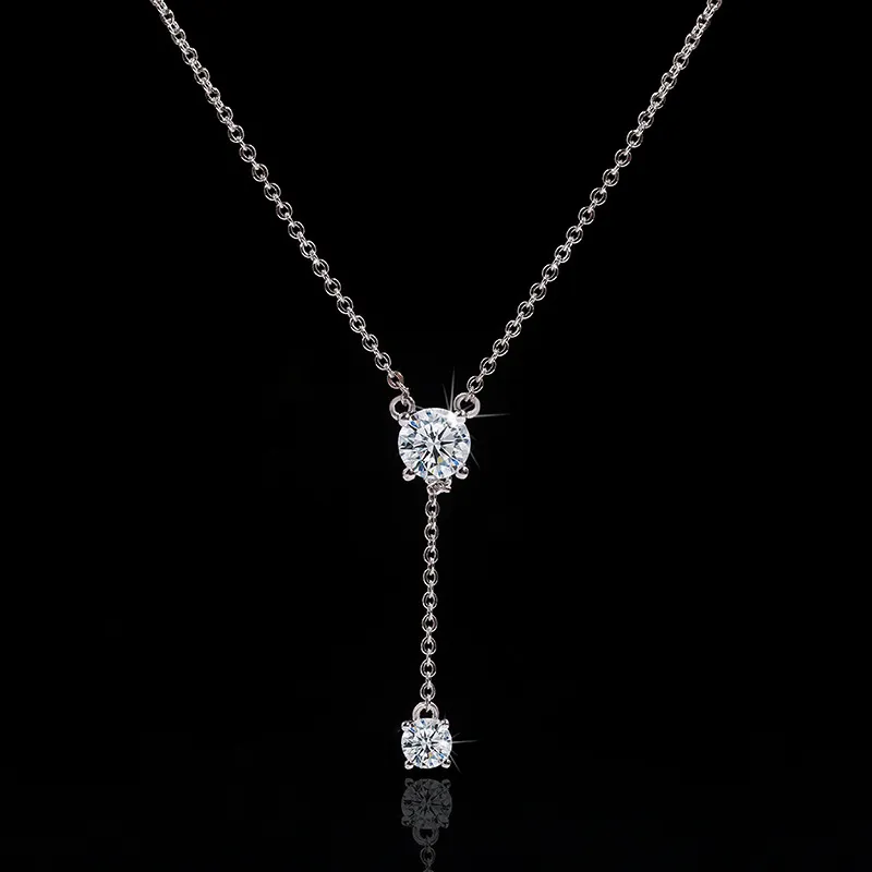 925 Sterling Silver Lab Diamond Pendant Necklace For Women, Bohemian ...