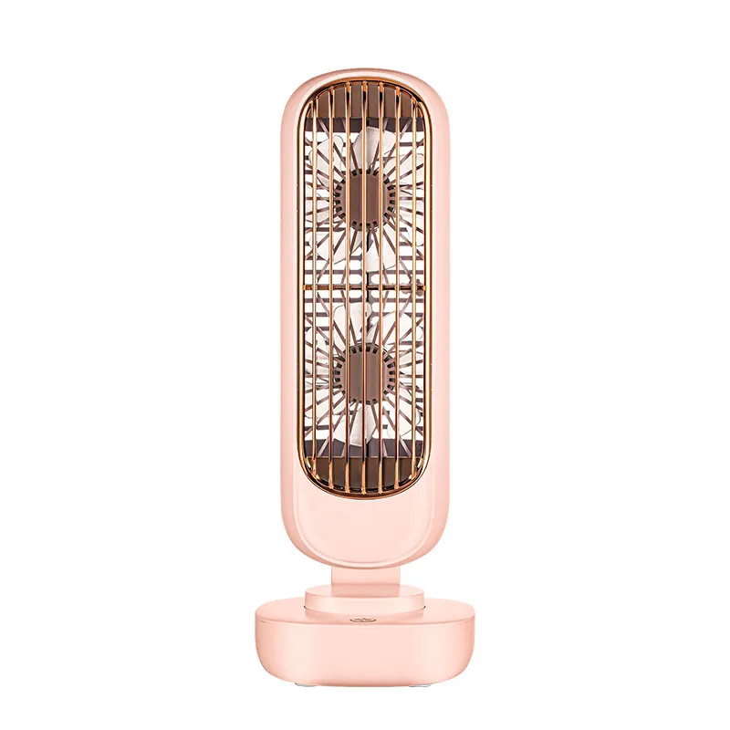 Mini tower fan USB portable white plastic desktop fan with rotary vane ...