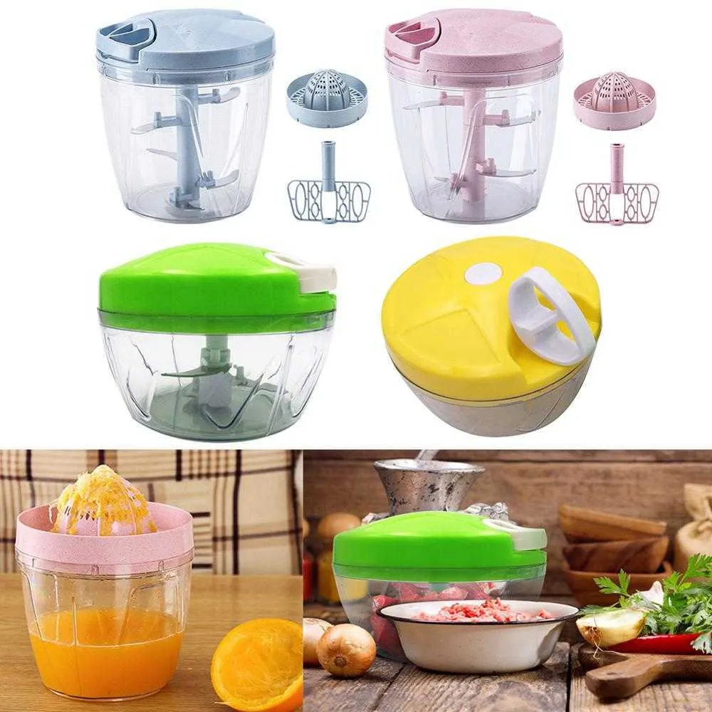 Multifunction Vegetable Cutter Hand Pull Food Chopper: Manual Mincer ...