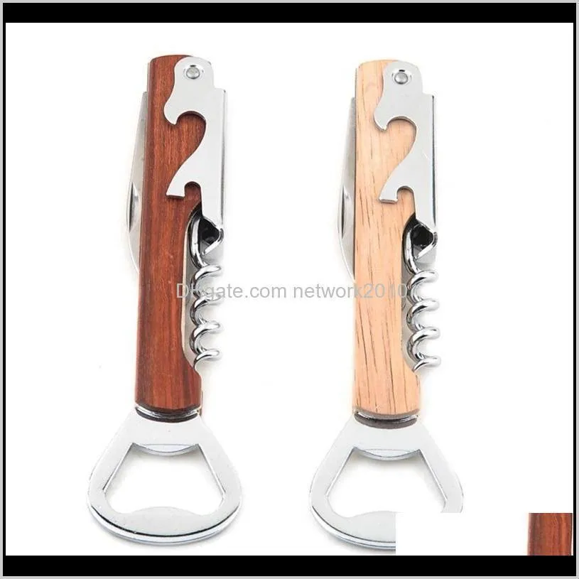 DHgate.com:Wood Handle Stainless Steel Deluxe Corkscrew Double Hinged ...