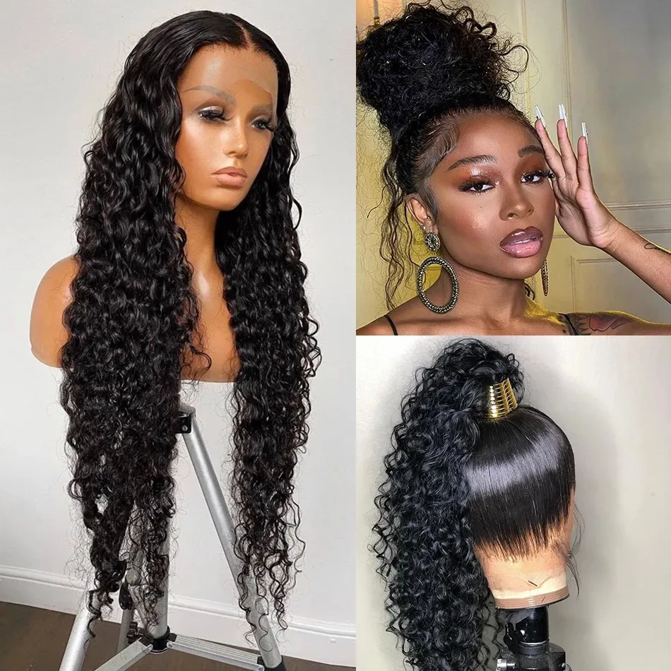 Luscious Water Wave Lace Front Wig: 28-30 Inch Deep Curly Style, 180% ...