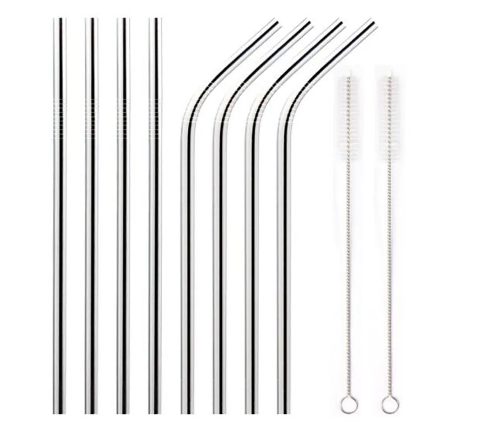 Reusable Stainless Steel Straws - Food Grade 304 Metal Drinking Straws ...