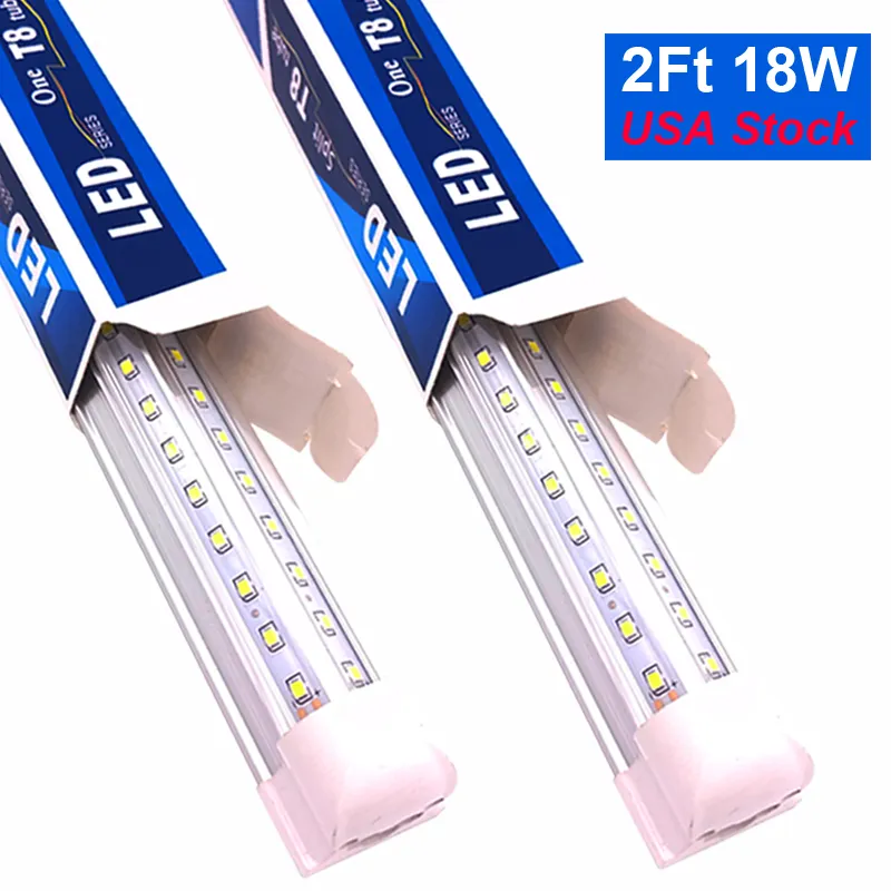2 Ft LED Shop Lights, 24 Inch Linkable Integrated Tube Bulbs, V Shape ...