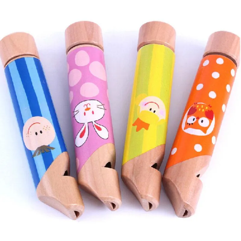 Musical Developmental Skip It Toy: Random Color Wooden Whistle For Kids ...