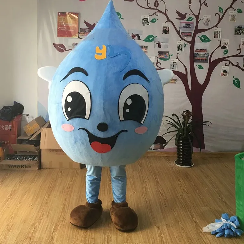 Blue Water Droplet Mascot Costume: Adult Size, Perfect for Halloween ...