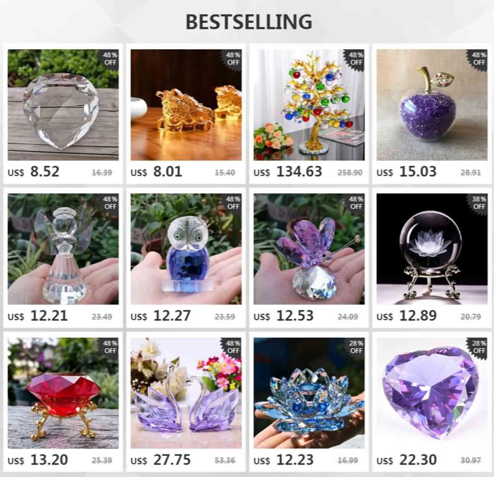 Crystal Butterfly Figurines Glass Animal Ornaments Paperweights For ...