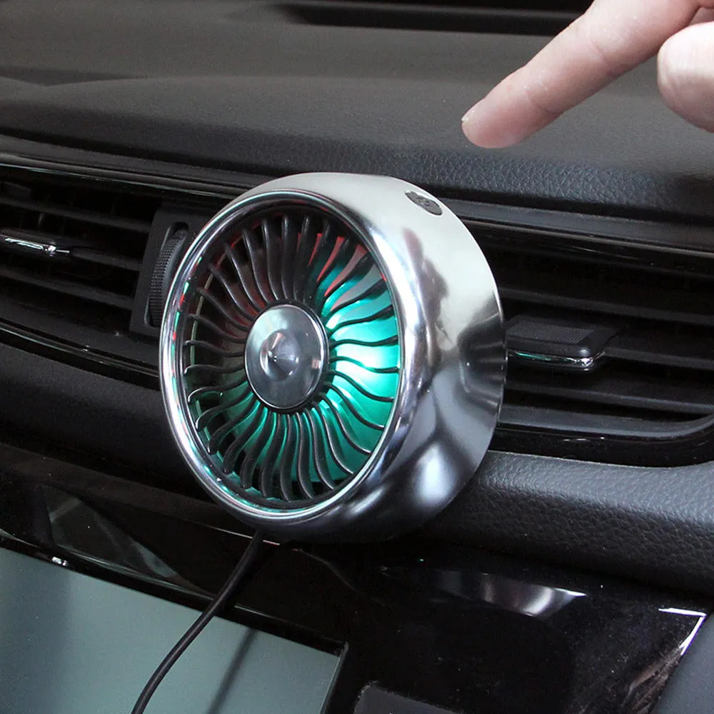 2025 New Multi-Function LED Car Air Conditioning Fan with USB, Center ...