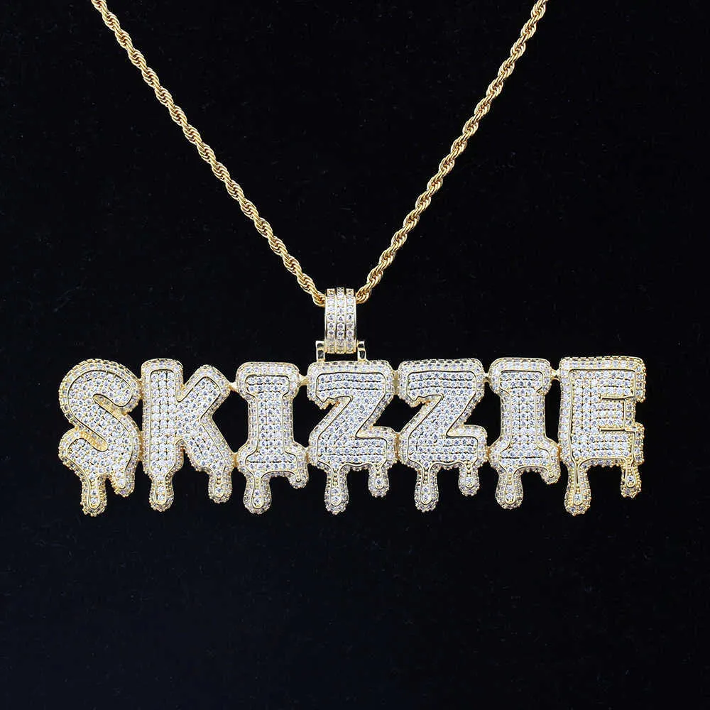 Personalized Dripping Letter Tennis Chain Necklace ... From Linjun07 ...