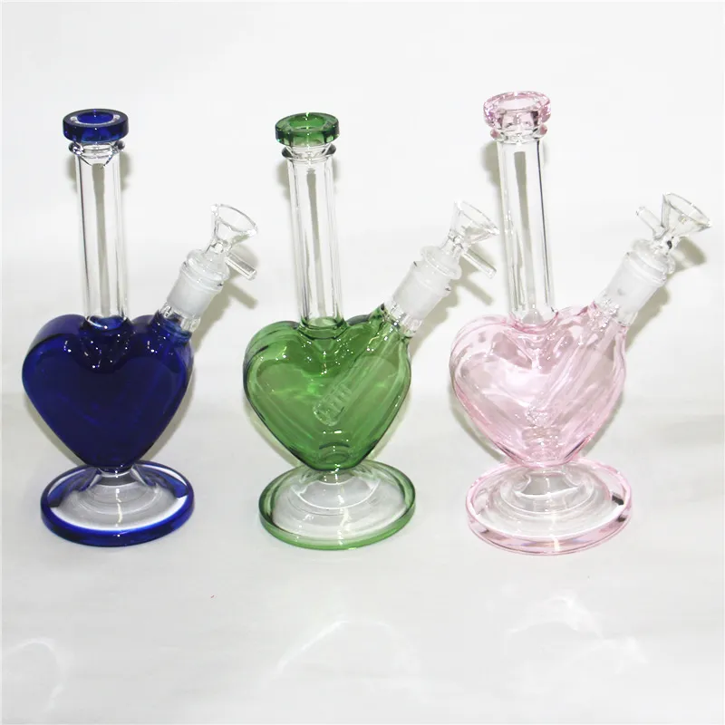 Bulk Order Wholesale 9 Heart Shaped Glass Bong Dab Rig With 14mm Bowl ...