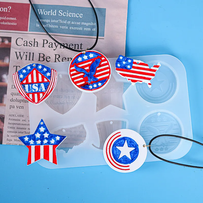 USA Flag Resin Molds - Star, Round & Pendant Designs! DIY Keychain ...