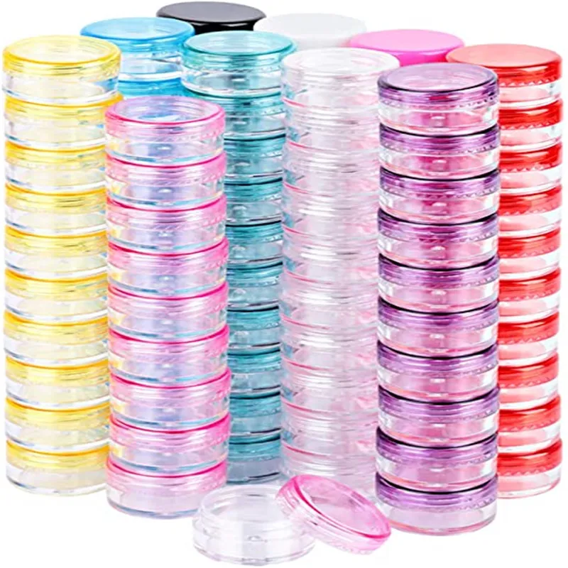 Small Clear Plastic Jars - 3g 5g Empty Cosmetic Containers, Refillable ...