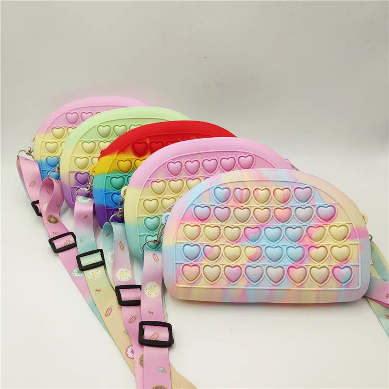 Silicone Bubble Pop Fidget Toy Purse - Crossbody Bag & Coin Pouch for ...