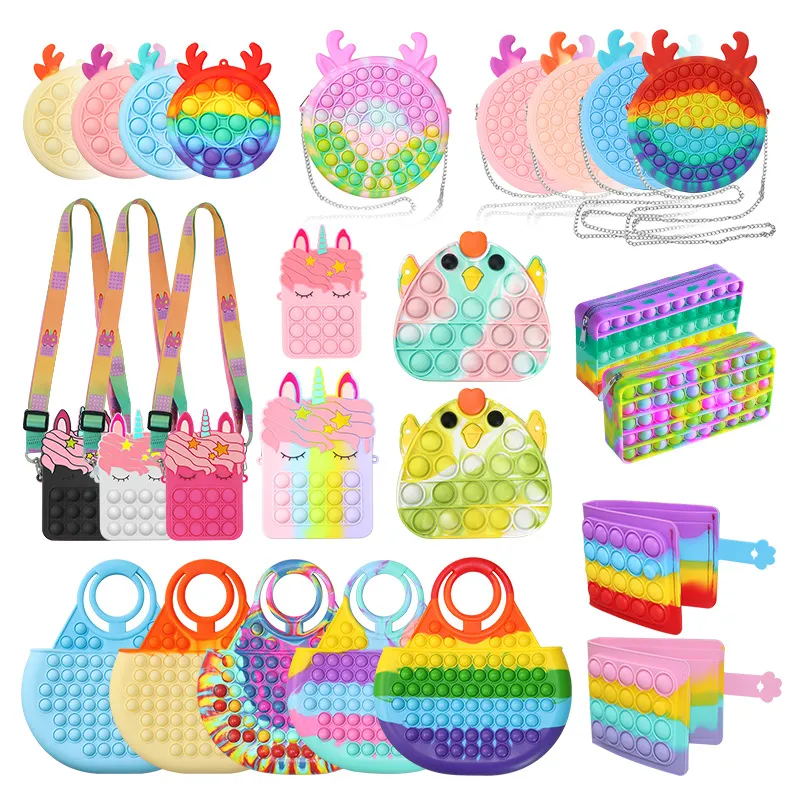 Rainbow Sensory Fidget Toy Bag 2022 Collection For Kids And Adults Push ...