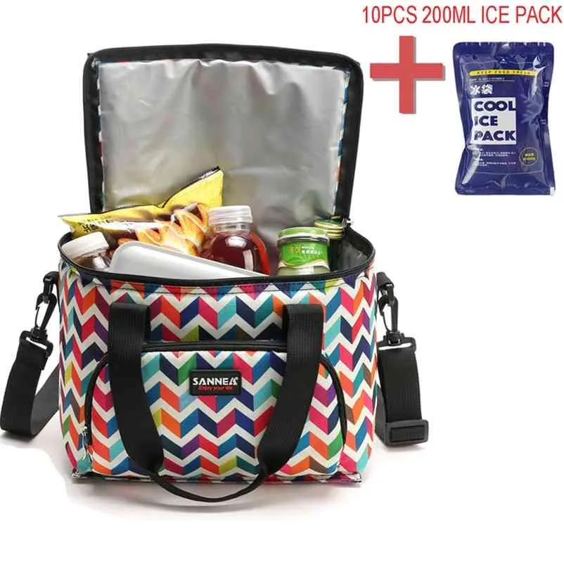 Oxford Double Layer Cooler Lunch Bag Insulated Thermal Food Tote for ...