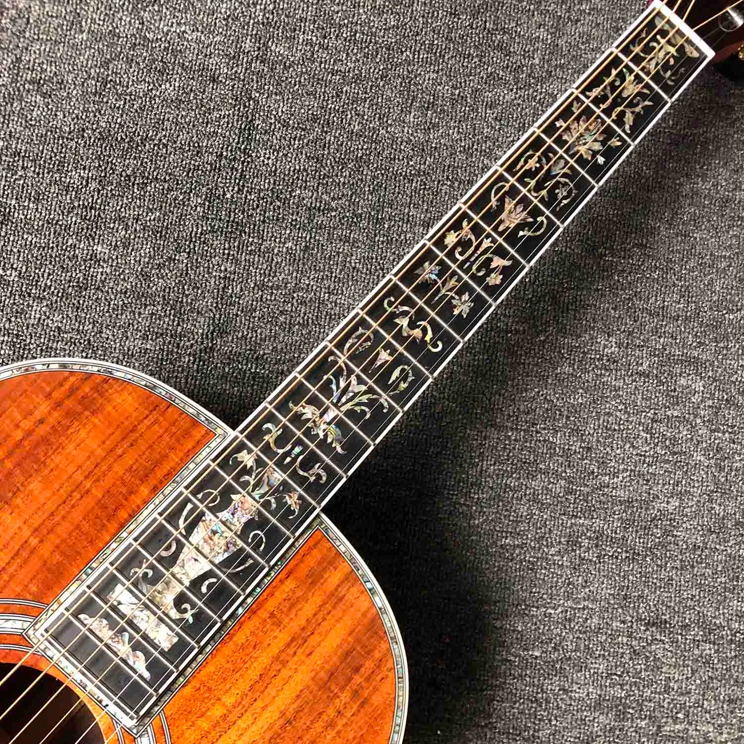 Custom Alalone Flower Inlays Ebony Fingerboard Thin... From Ylan_guitar ...