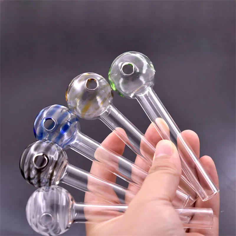 Mini Pyrex Oil Burner Pipe 10cm Colorful Glass Smoking Pipe | Water Tube Nail Straw Pipes From ...