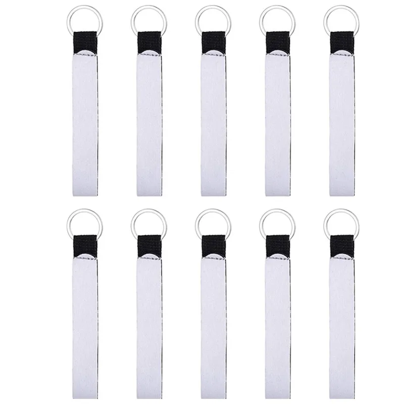 Sublimation Blank Neoprene White Wrist Band Keychain Pendant with ...