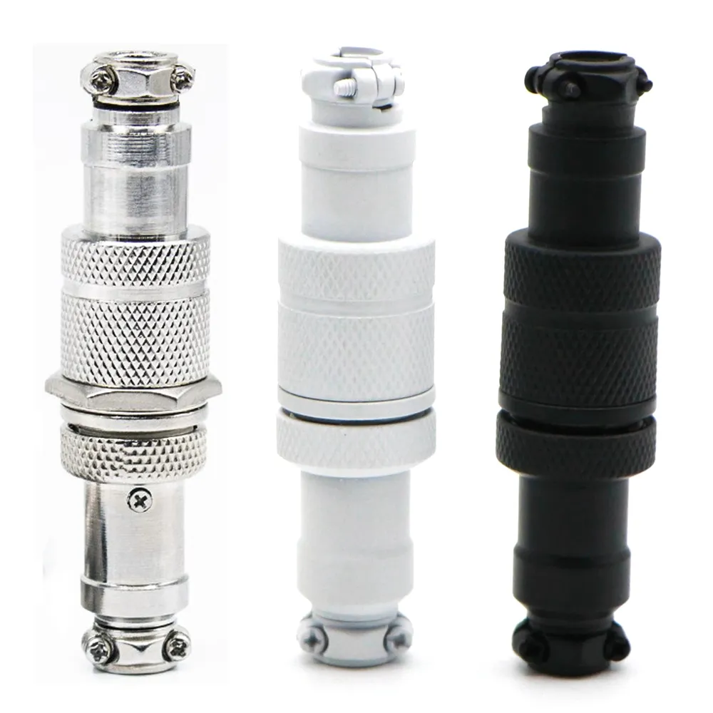 GX12 4-Pin Aviation Connector Kit - Black, White, Silver - Male ...