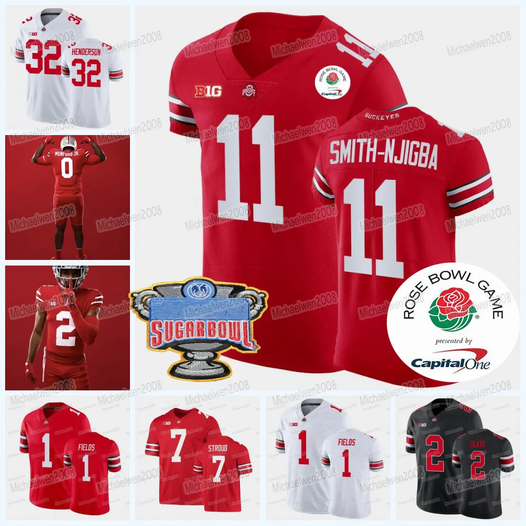 Custom Ohio State Buckeyes Football Jersey 2022 Rose Bowl NCAA Jaxon ...