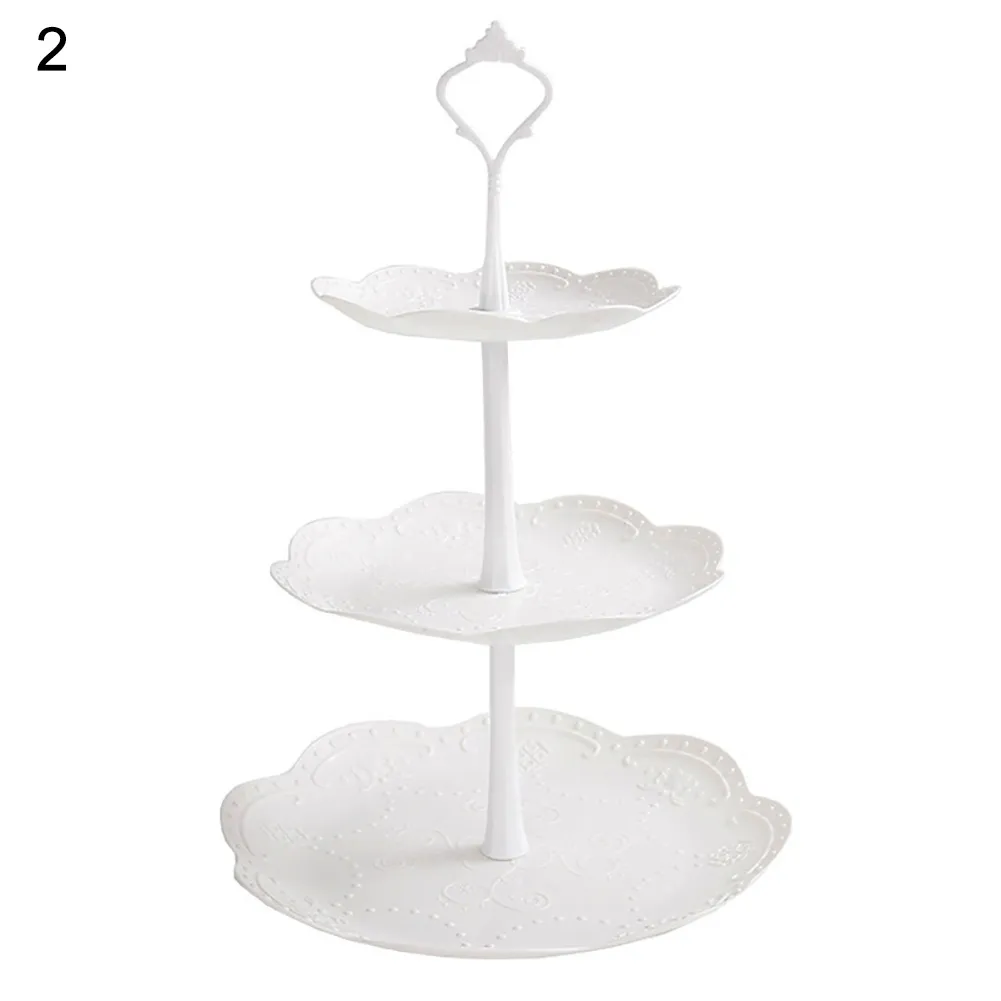 Three Tier Cake Stand: Elegant Plastic Cake Stand For Wedding ...