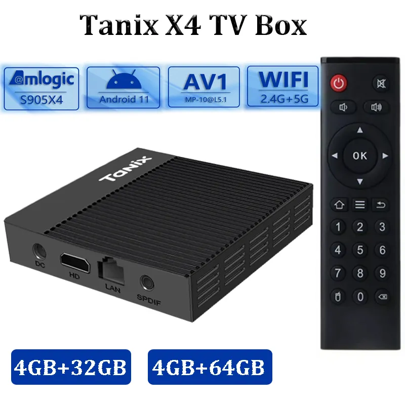 Tanix X4 Android TV BOX 4G 32G Amlogic S905X4 Quad Core 4GB32GB 2.4G/5G ...
