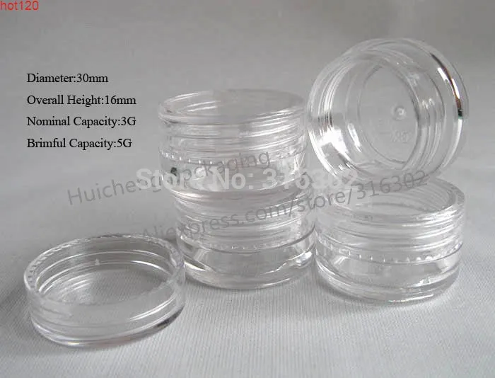 1000 Pack 1g Mini Refillable Plastic Bottles Travel Sized Cosmetic Jars ...