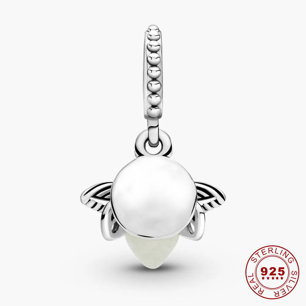 Silver Glow In The Dark Firefly Dangle Charm Fit For Women Bracelet And ...