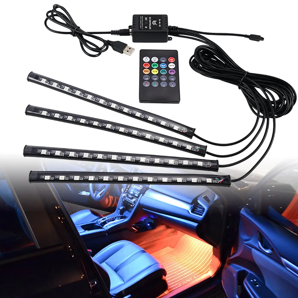 DHgate.com:Car Interior LED Strip Lights - USB Ambient RGB LED Lights ...