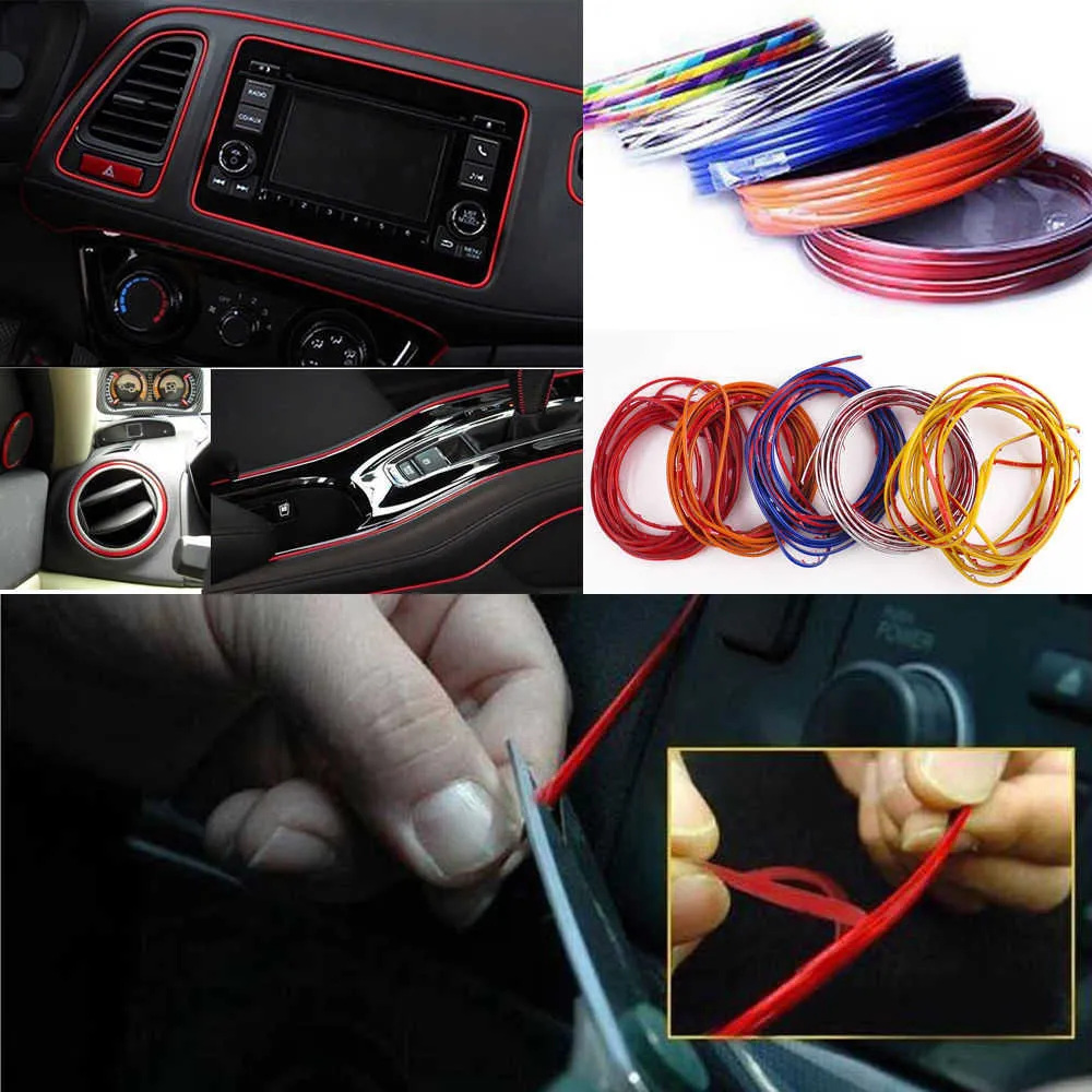 Hi Quality 5m DIY Car Decoration Strips 3D Auto Car Styling Interior ...