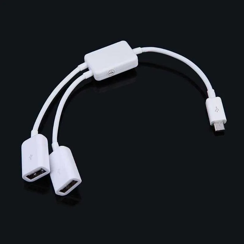 Micro USB OTG Hub Adapter - Dual Port Y Splitter Cable for Android ...