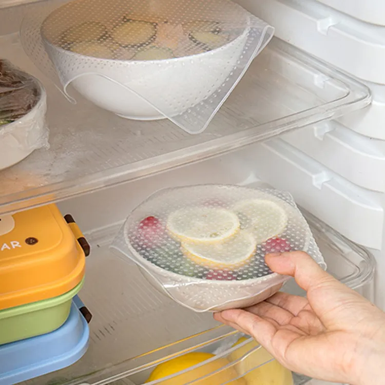 Silicone Wraps Seal Cover Stretch Cling Film Food Fresh Keep Cool ...