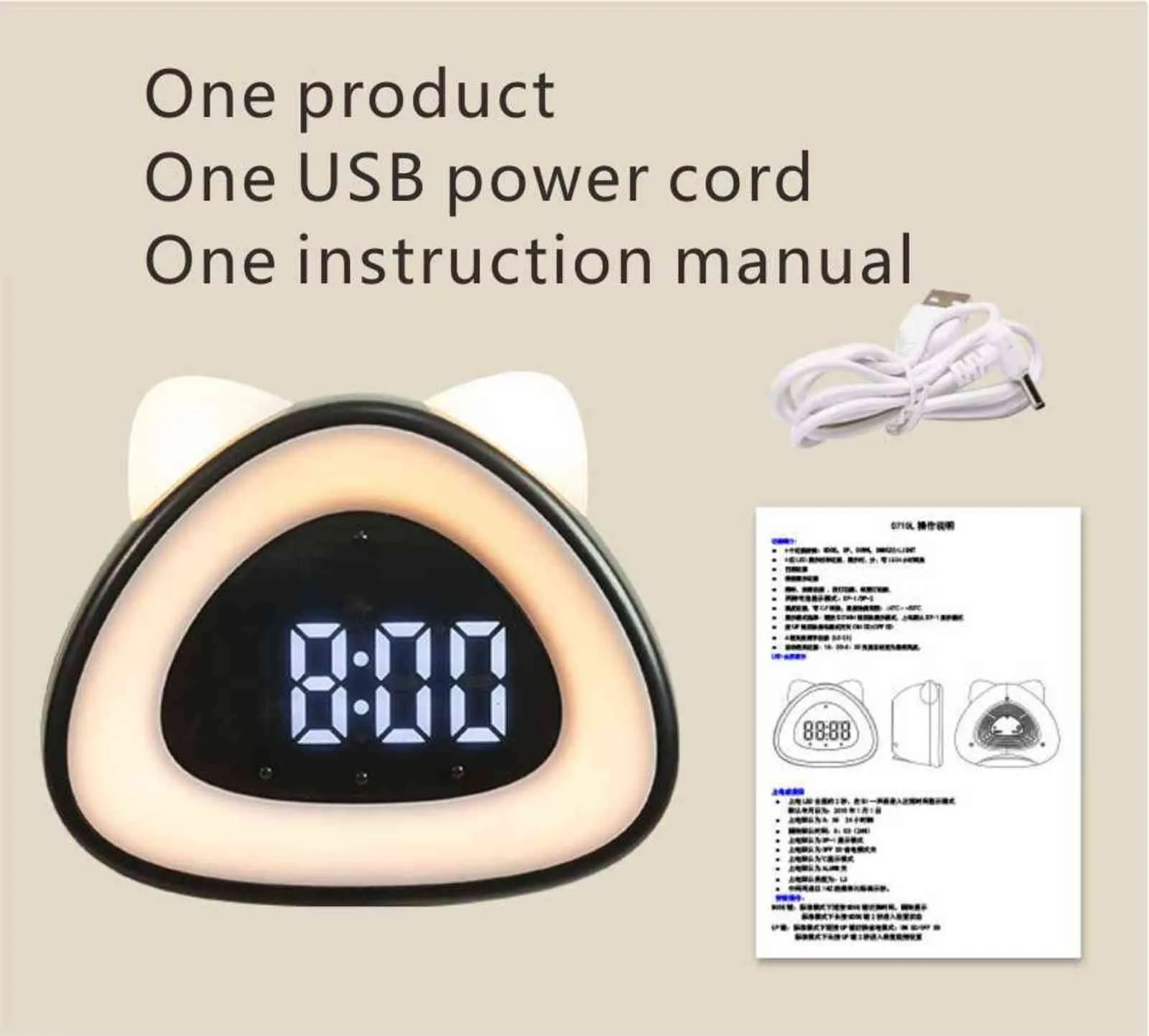 Smart LED Digital Bedside Clock Kmart With Thermometer, Sound ...