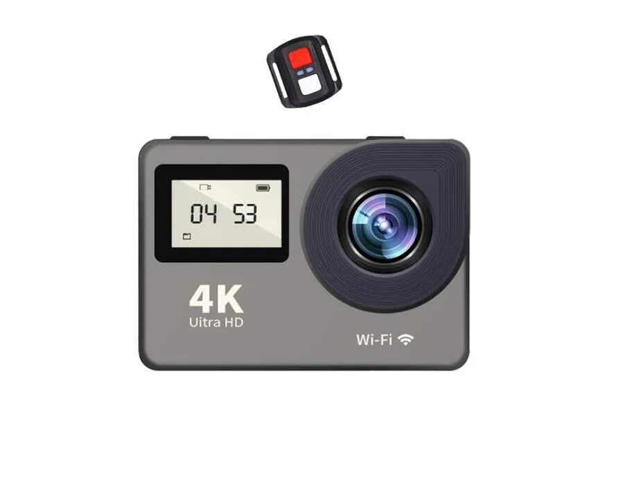 4K Waterproof Sports Camera: Dual Screen, WiFi Remote, 170° Wide Angle ...