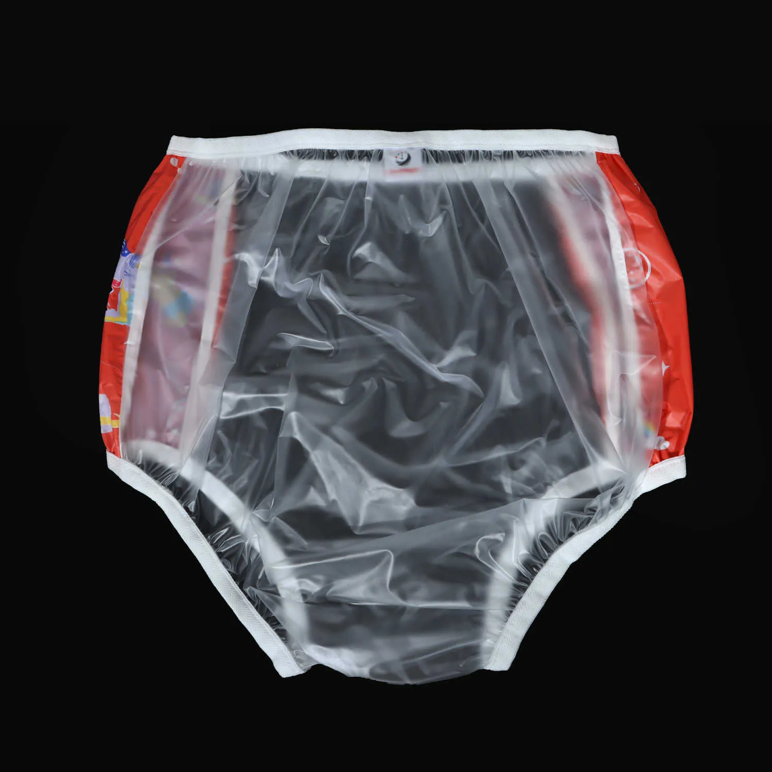 Reusable PVC Adult Diaper Panties Red Plastic Incontinence Diapers For ...
