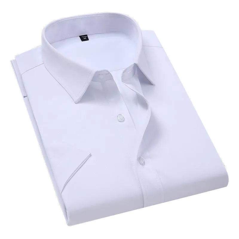 8XL Summer Men's Short Sleeve Shirt - Casual Business Formal White ...