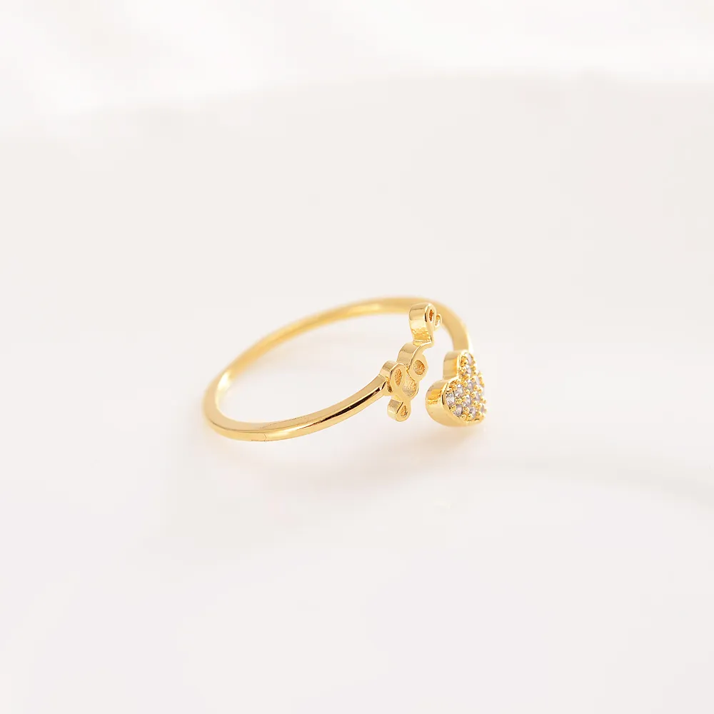 DHgate.com:Love Rings: Adjustable 10k Thai Gold Heart CZ Ring, Perfect ...